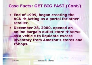 Case Study: Amazon.Com Evolution Of E Retailer | PPT