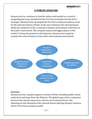 Business Policy Strategic Analysis & Management of AMAZON.COM