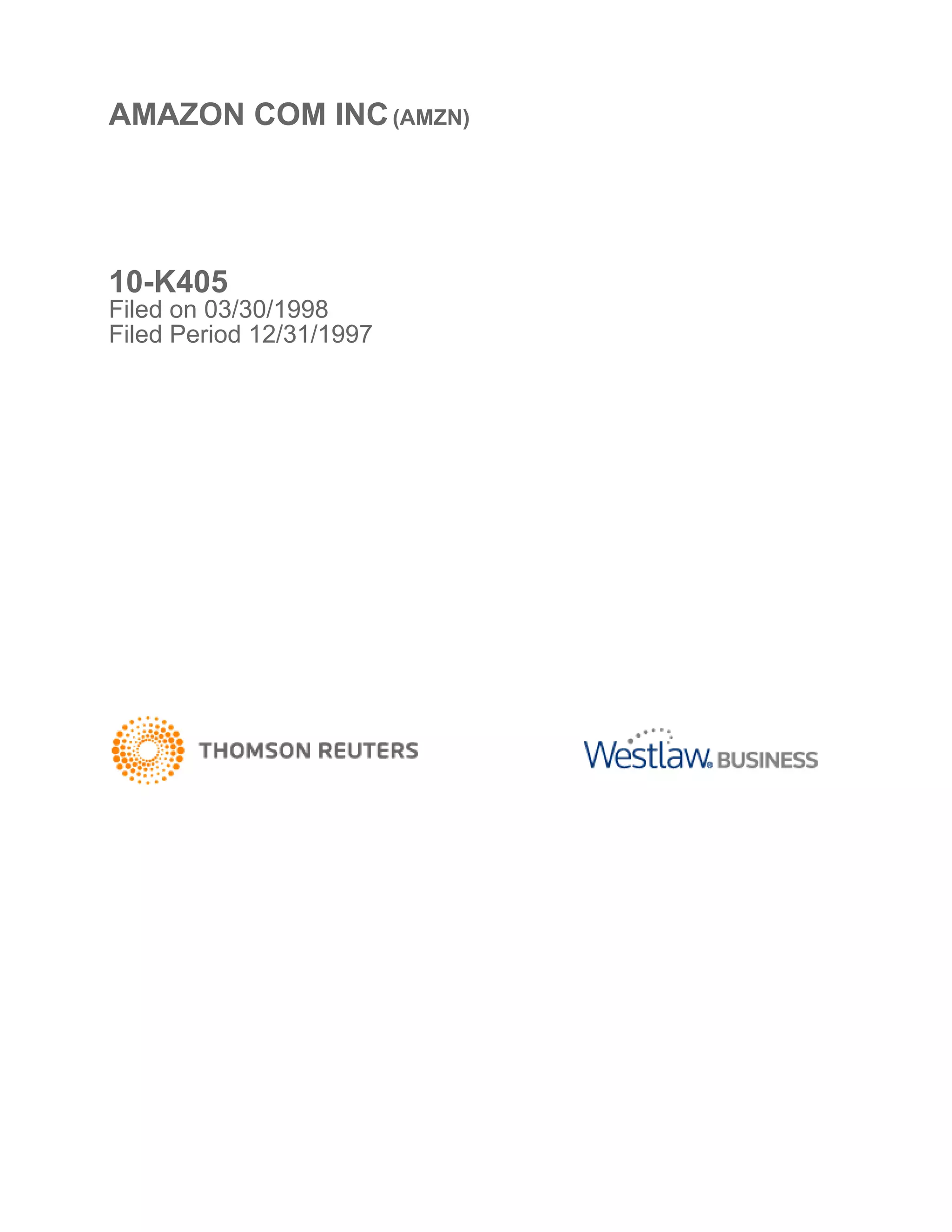Amazon annual report 1997 | PDF
