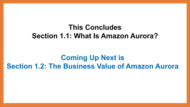 Amazon Aurora Relational Database Built for the AWS Cloud, Version 1 Series | PPT