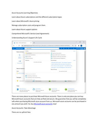 Microsoft Azure AccountsMicrosof Accounts | PDF