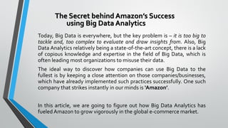 Amazon big success using big data analytics | PDF