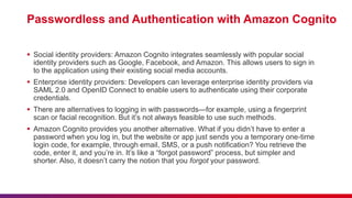 Amazon Cognito: A Primer on Authentication and Authorization | PPTX