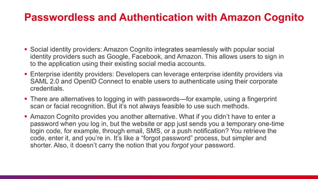 Amazon Cognito: A Primer on Authentication and Authorization | PPTX