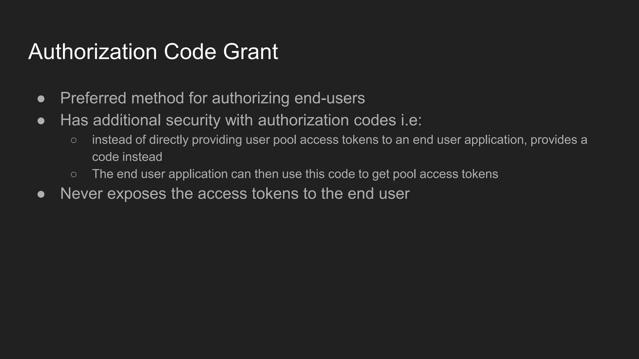 Amazon Cognito Oauth 2 0 Grants Ppt