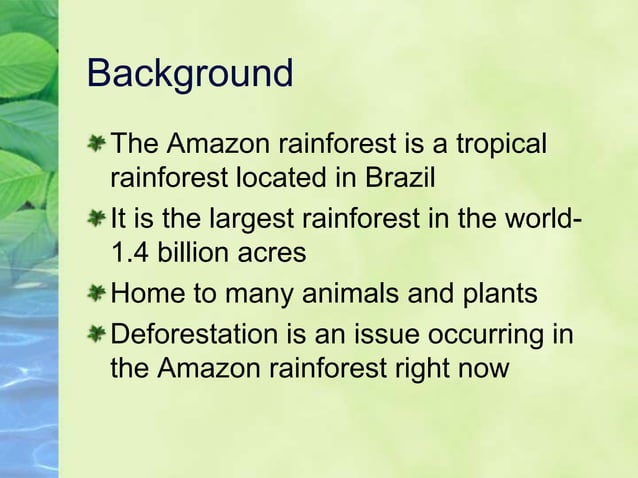 Amazon deforestation presentation | PPTX