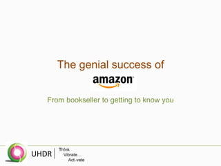 The genial success of Amazon - from bookseller to getting to know you | PPT