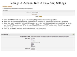 Amazon easy ship onboarding v4 | PPT