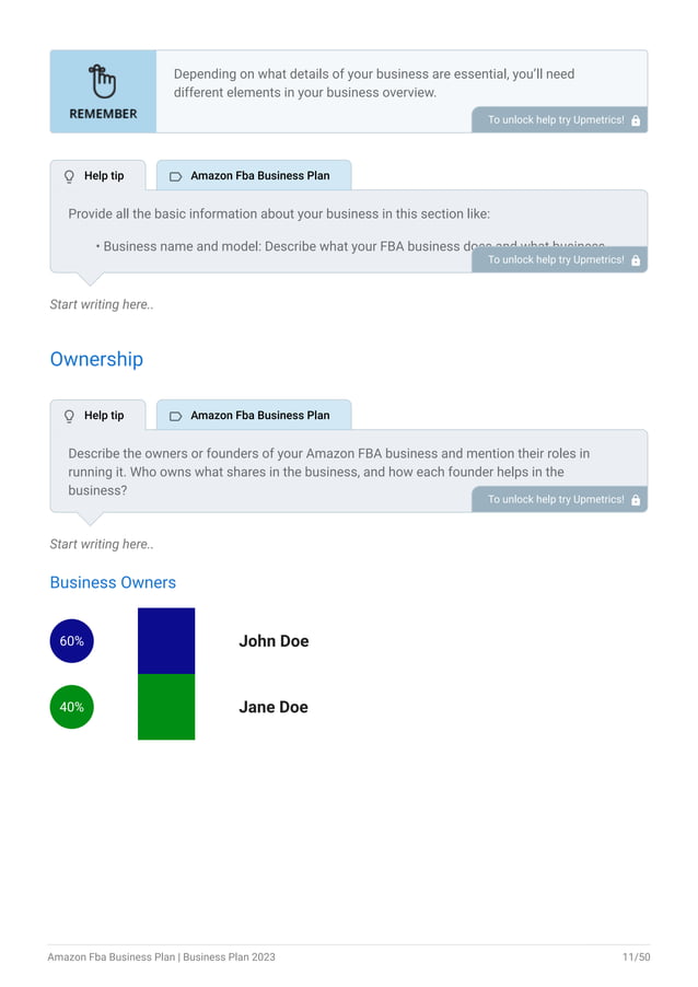 Amazon FBA Business Plan Example | Upmetrics | PDF | Business ...