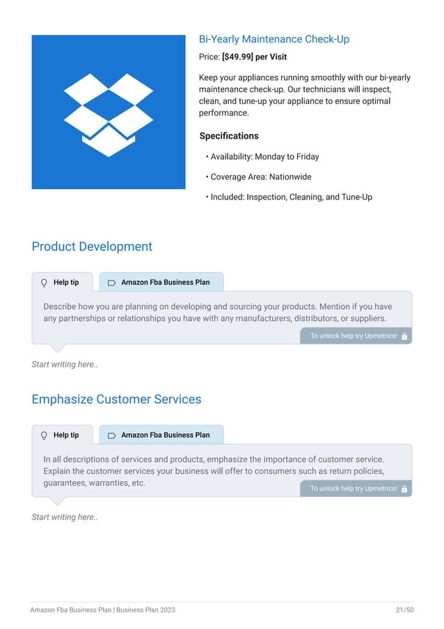Amazon FBA Business Plan Example | Upmetrics | PDF | Business ...