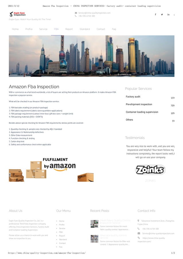 Amazon fba inspection china | PDF