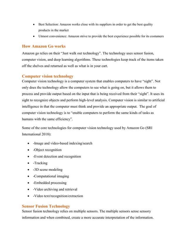 Amazon go feasibility study | PDF | Cloud Computing | Internet