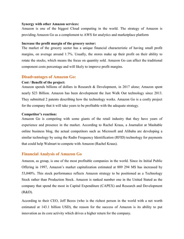 Amazon go feasibility study | PDF | Cloud Computing | Internet