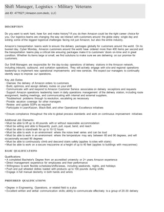 Amazon Job Descriptions - Jacksonville, FL | DOCX