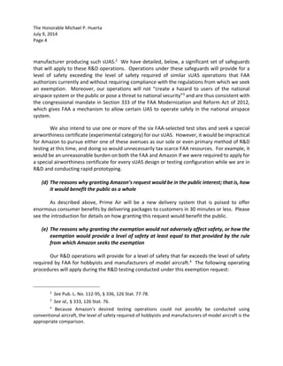 Amazon Prime Air: Drone Delivery Petition (FAA) | PDF