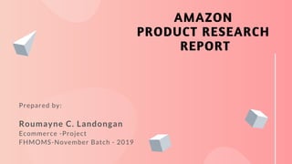 Amazon product research report | PDF