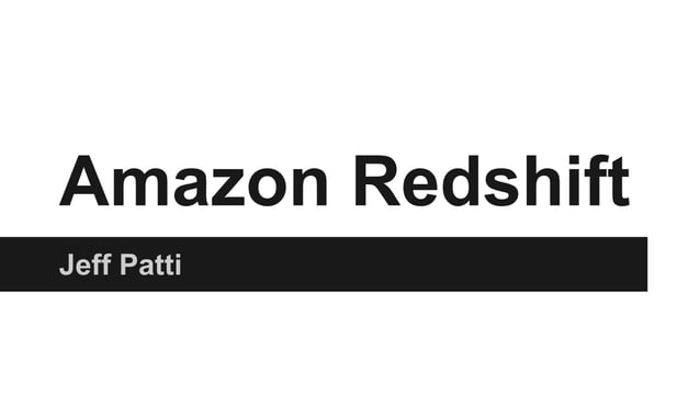 Amazon Redshift | PPT