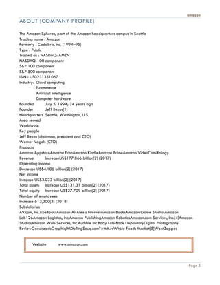 REPORT ON AMAZON | PDF