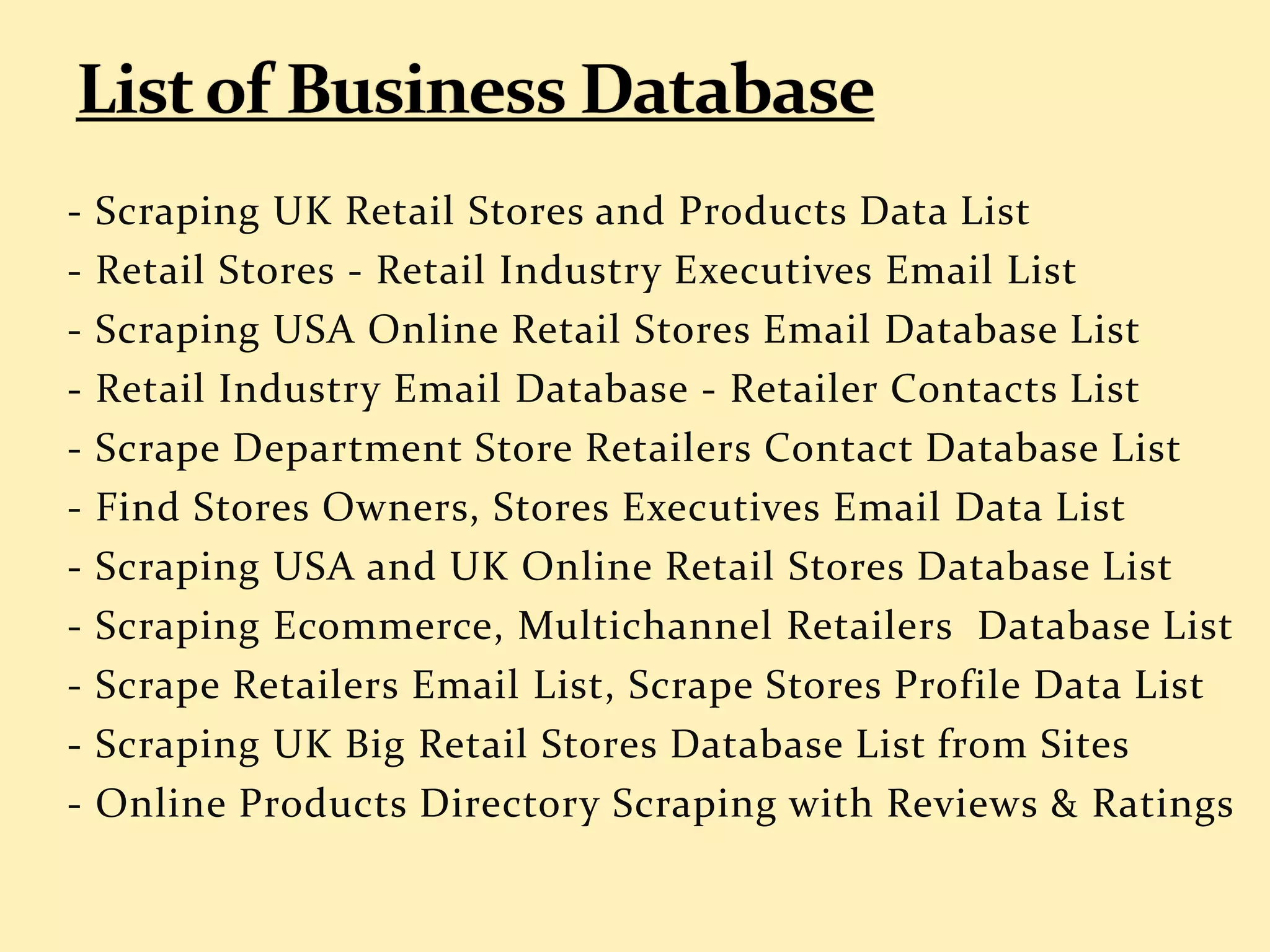 Amazon Retail Store Locations Database List | PPTX