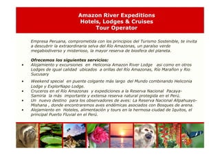 Amazon River Expeditions - Presentación | PDF