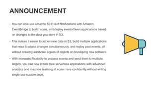 Amazon s3 event notifications with amazon event bridge help you build advanced serverless ...