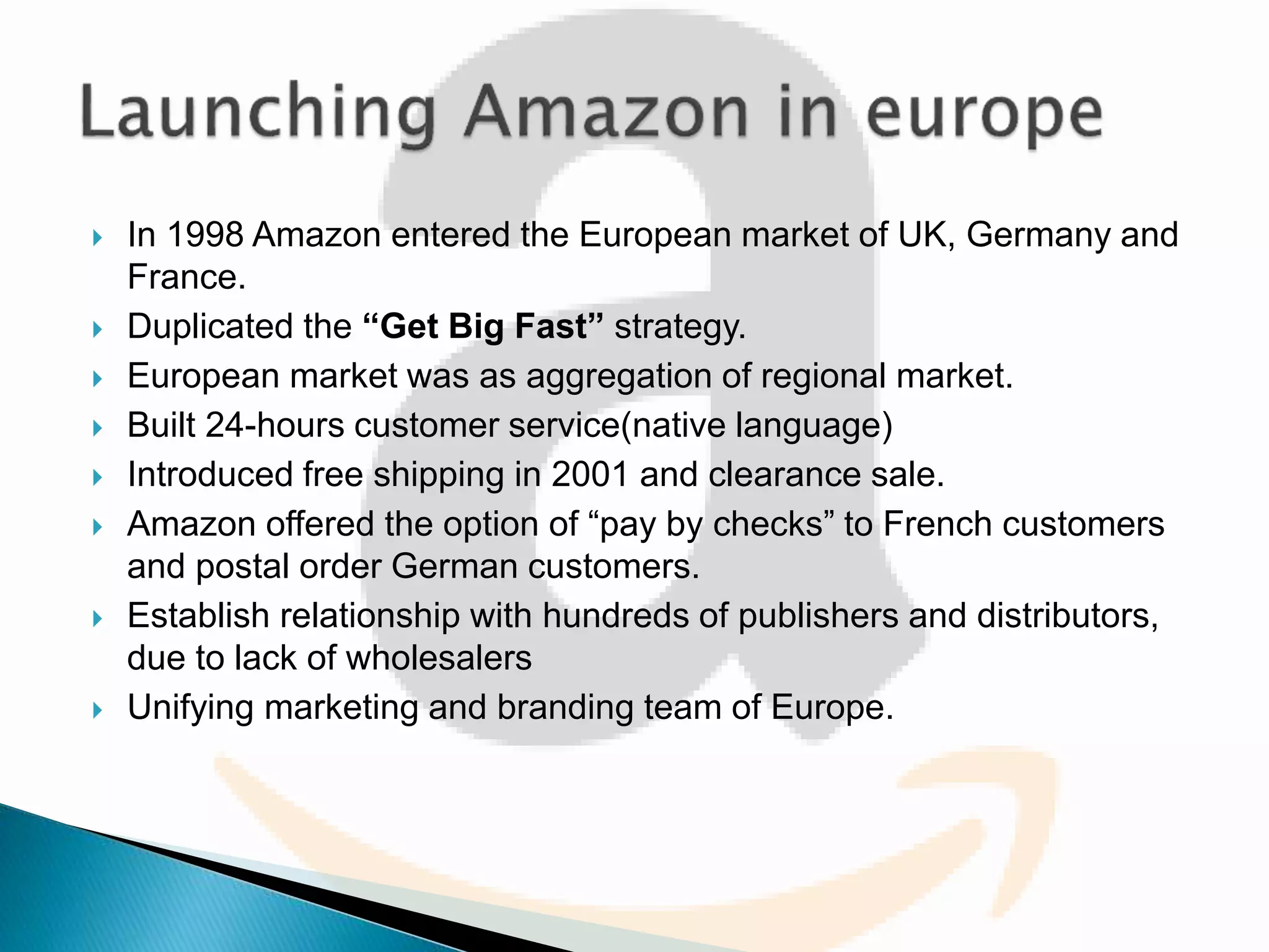 Amazon’s european distribution strategy ppt | PPTX
