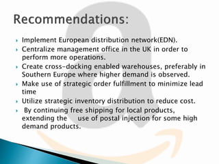 Amazon’s european distribution strategy ppt | PPTX