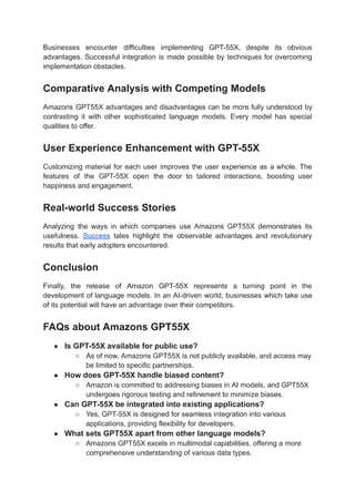 Amazons GPT55X-Revolutionizing Language Models | PDF