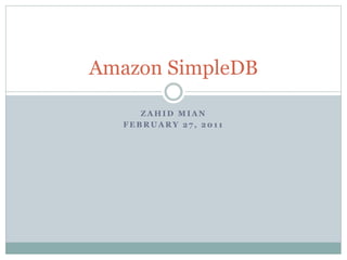 Amazon SimpleDB | PDF