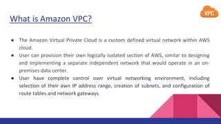 Amazon virtual private cloud (VPC) | PPTX