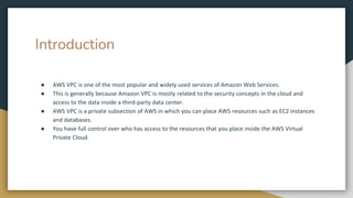 Amazon Virtual Private Cloud Presented by Techserverglobal | PPTX