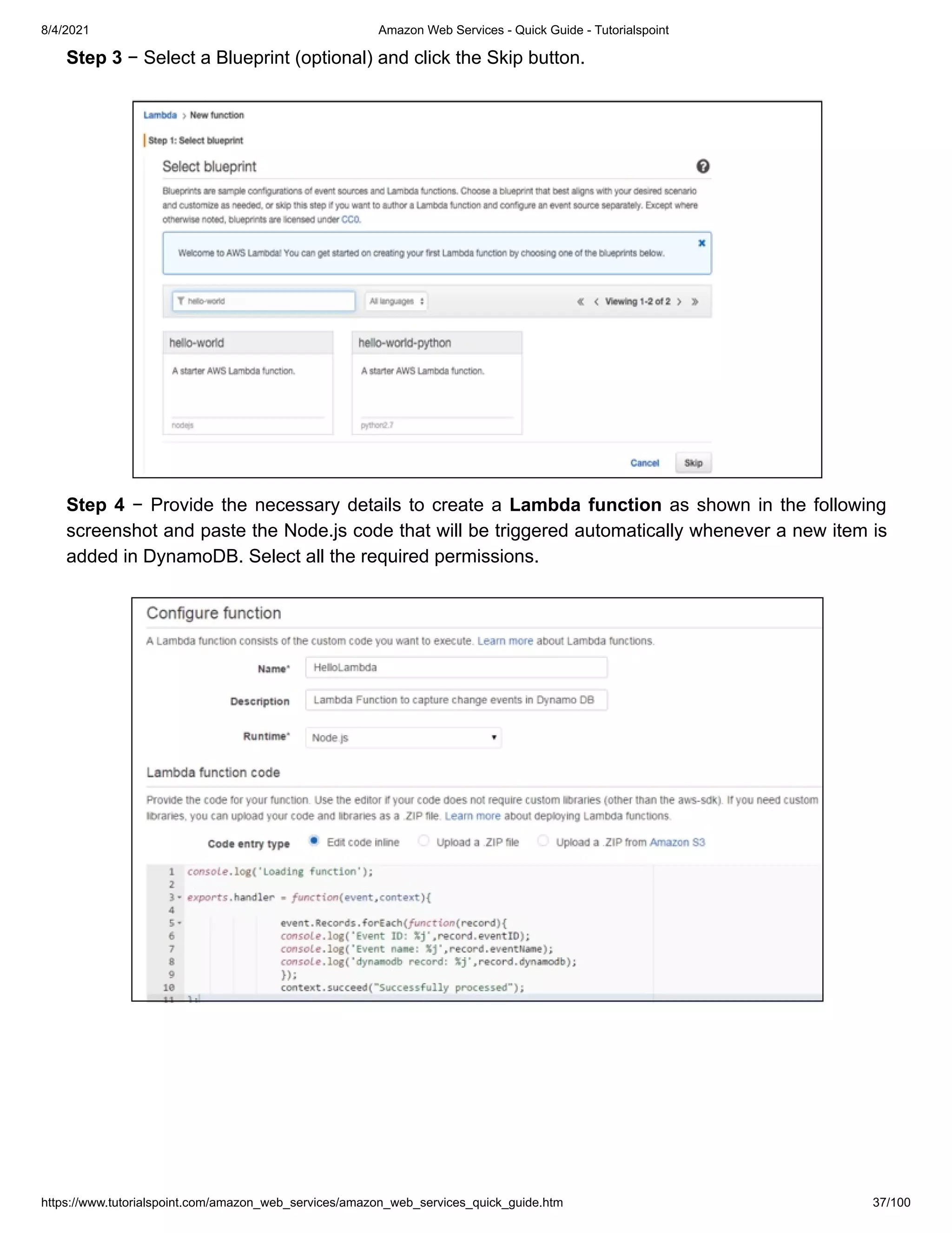 Amazon web services quick guide - tutorialspoint | PDF