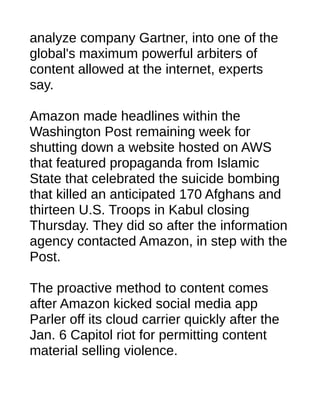 Amazon will proactively remove content that violates its rules from its ...
