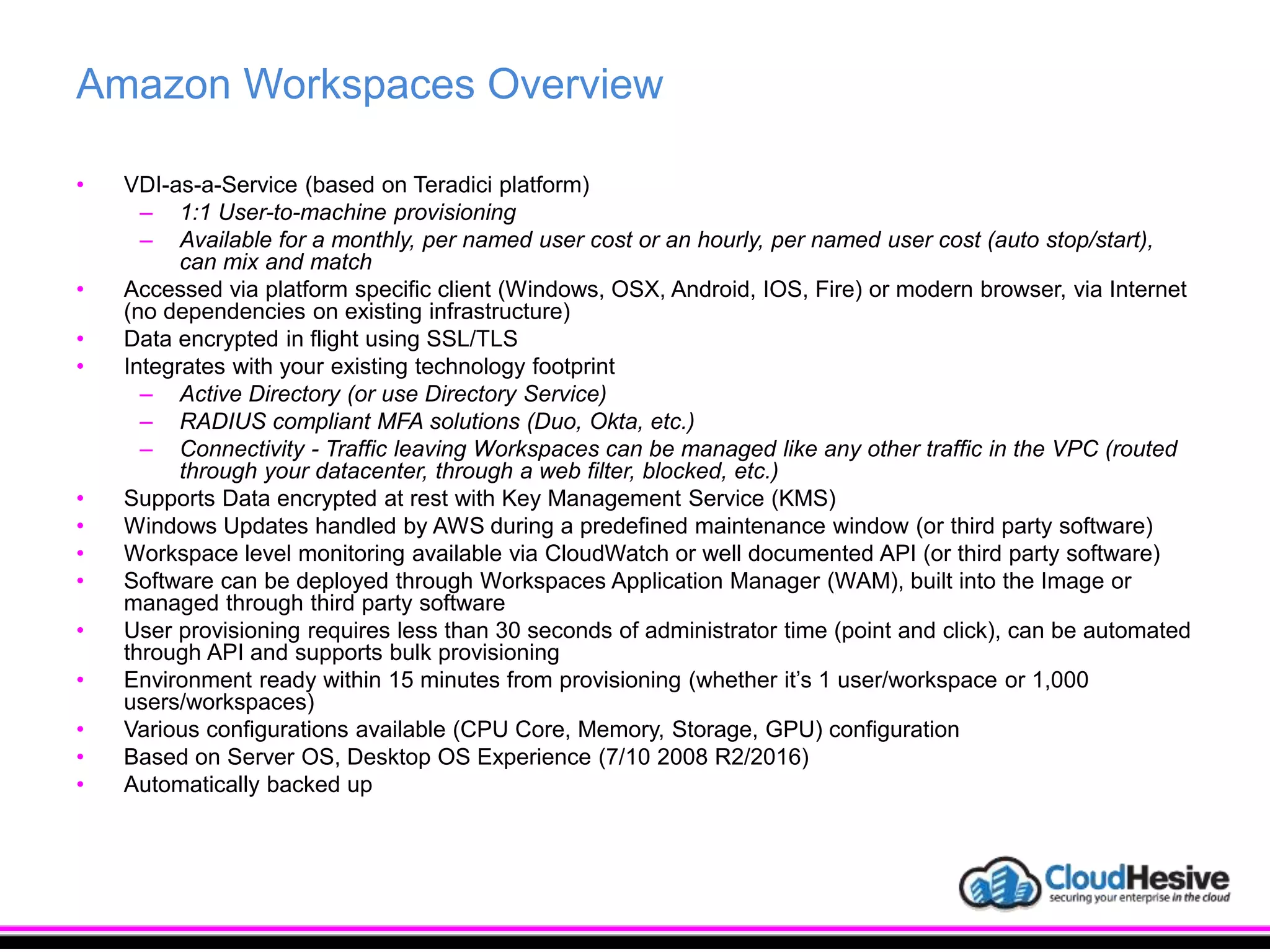 Amazon Workspaces Overview - CloudHesive | PPT