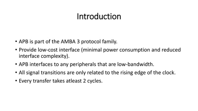 AMBA 3 APB Protocol | PPTX