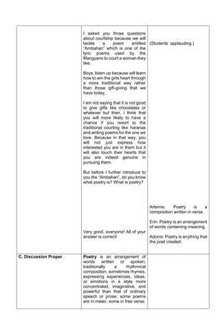 Ambahan-lesson-plan.docx | Secondary Education | Education