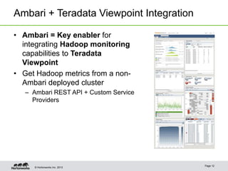 Apache Ambari BOF - Overview - Hadoop Summit 2013 | PPT