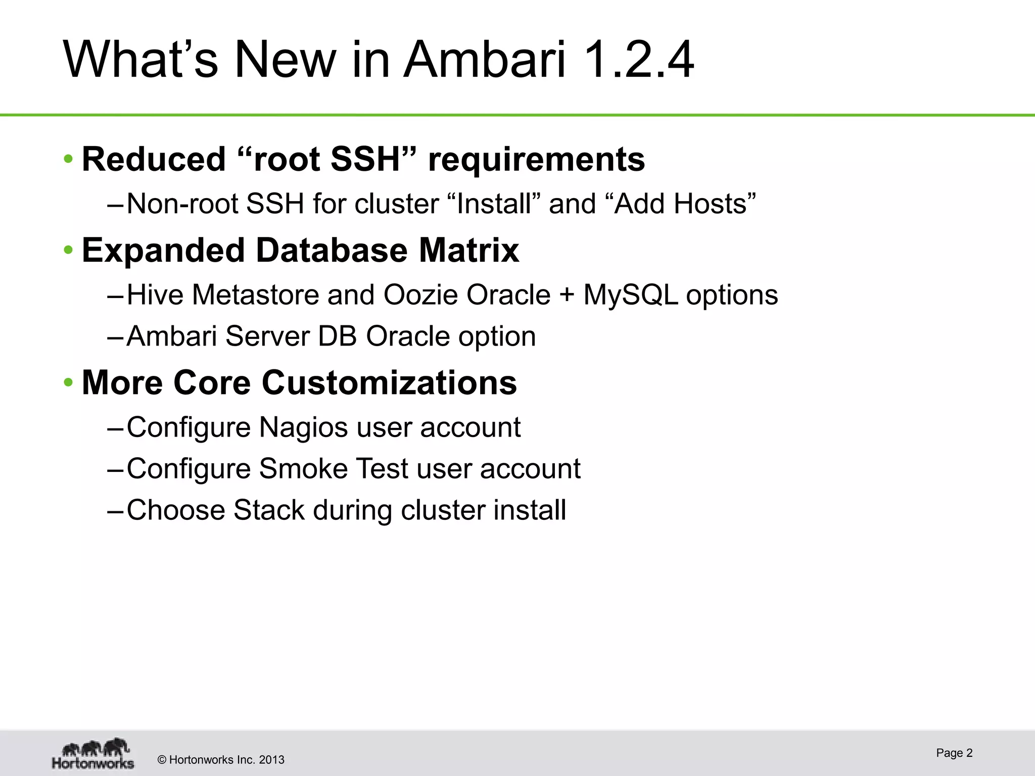 Apache Ambari - What's New in 1.2.4 | PPT