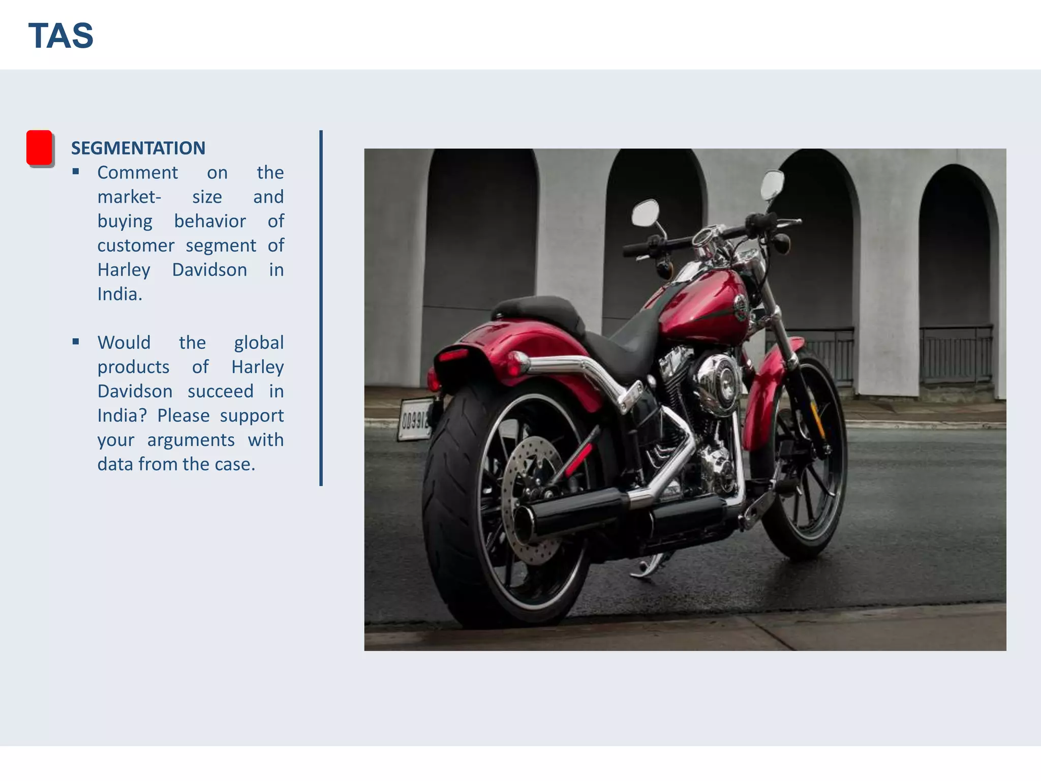 Harley-Davidson in India (TAS in-house 2015) | PPTX