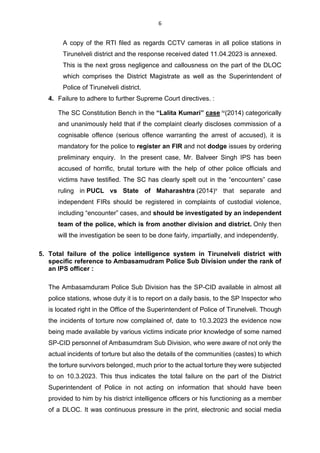 Ambasamudram - High Level Inquiry - Memorandum submitted to Ms. P ...