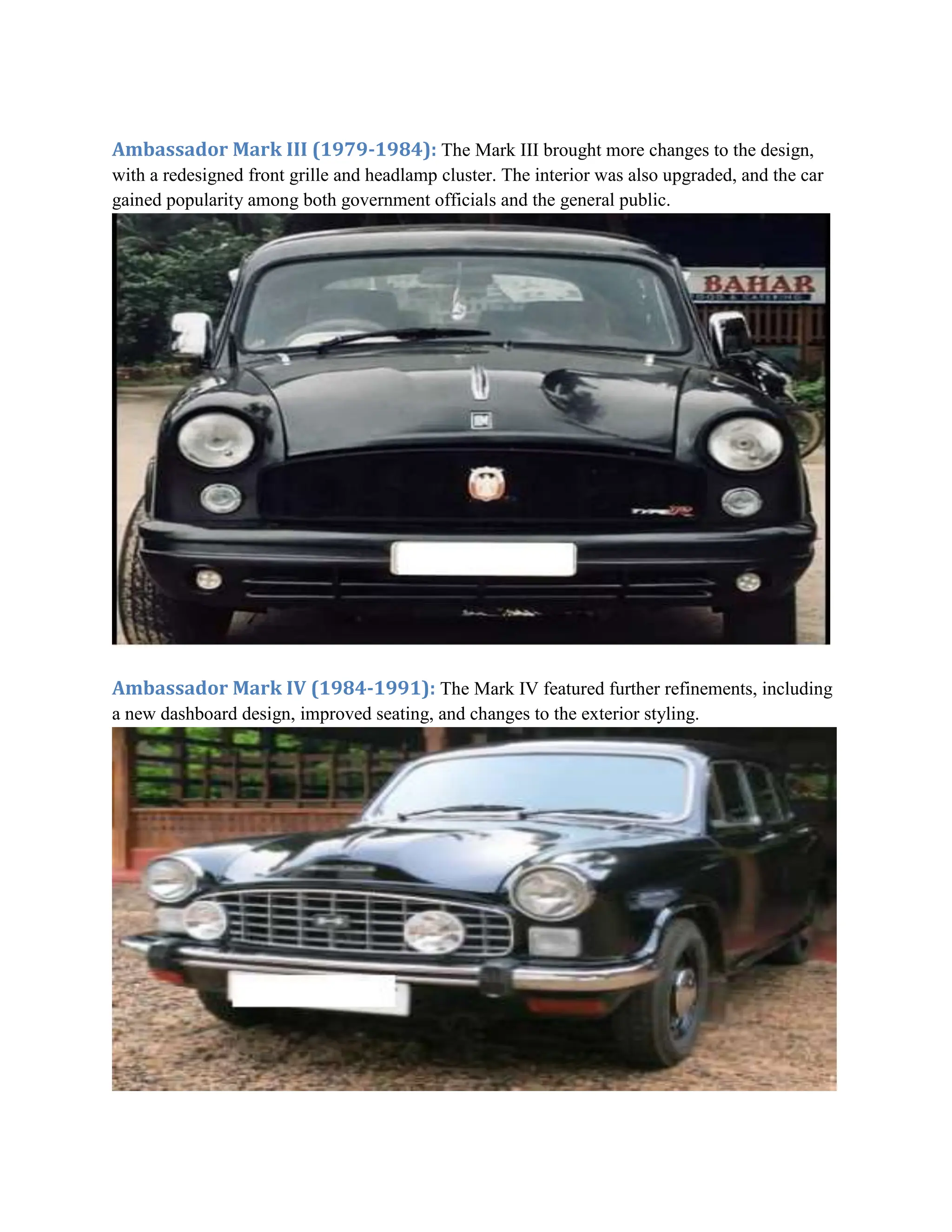 Ambassador and its journey in India.docx | Automotive Industry | Industries