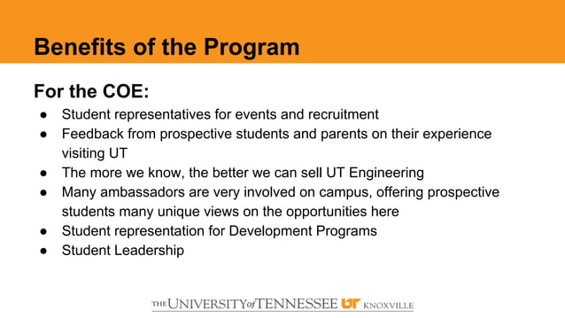 UTK Engineering Ambassador Presentation | PPT