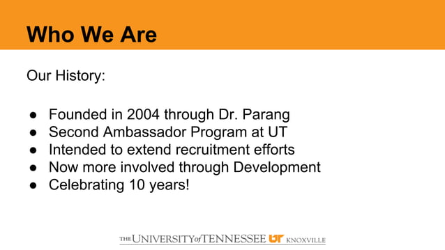 UTK Engineering Ambassador Presentation | PPT