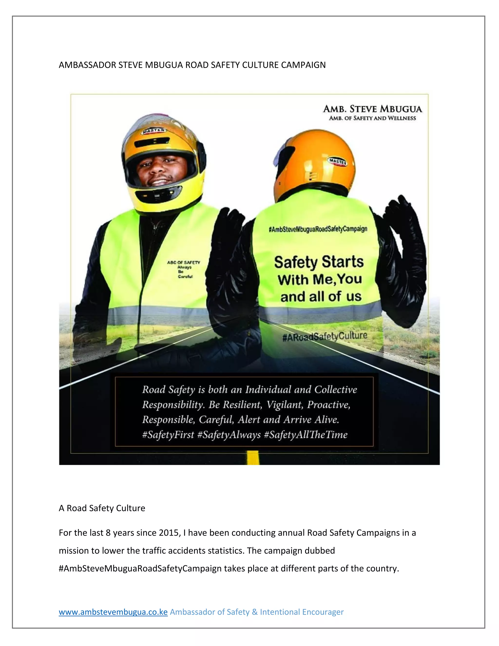 AMBASSADOR STEVE MBUGUA ROAD SAFETY CULTURE CAMPAIGN.pdf
