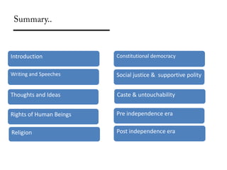 Ambedkar: his work and philosophy | PPT