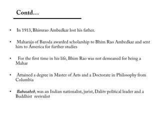 Ambedkar: his work and philosophy | PPT