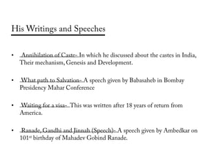 Ambedkar: his work and philosophy | PPT