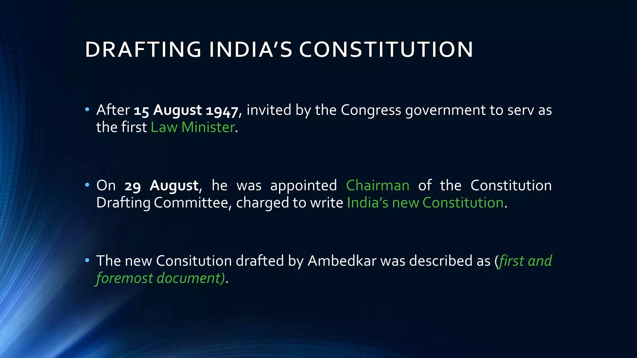 Educational Content on Dr. B. R. Ambedkar - Architect of the indian cons... | PPTX