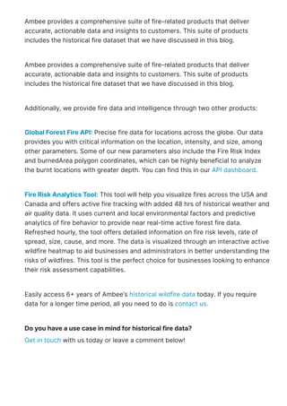 Ambee Historical Wildfire Data Everything You Need To Know | PDF | Weather | Science