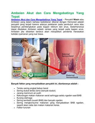 Ambeien akut dan cara mengobatinya yang tepat | PDF